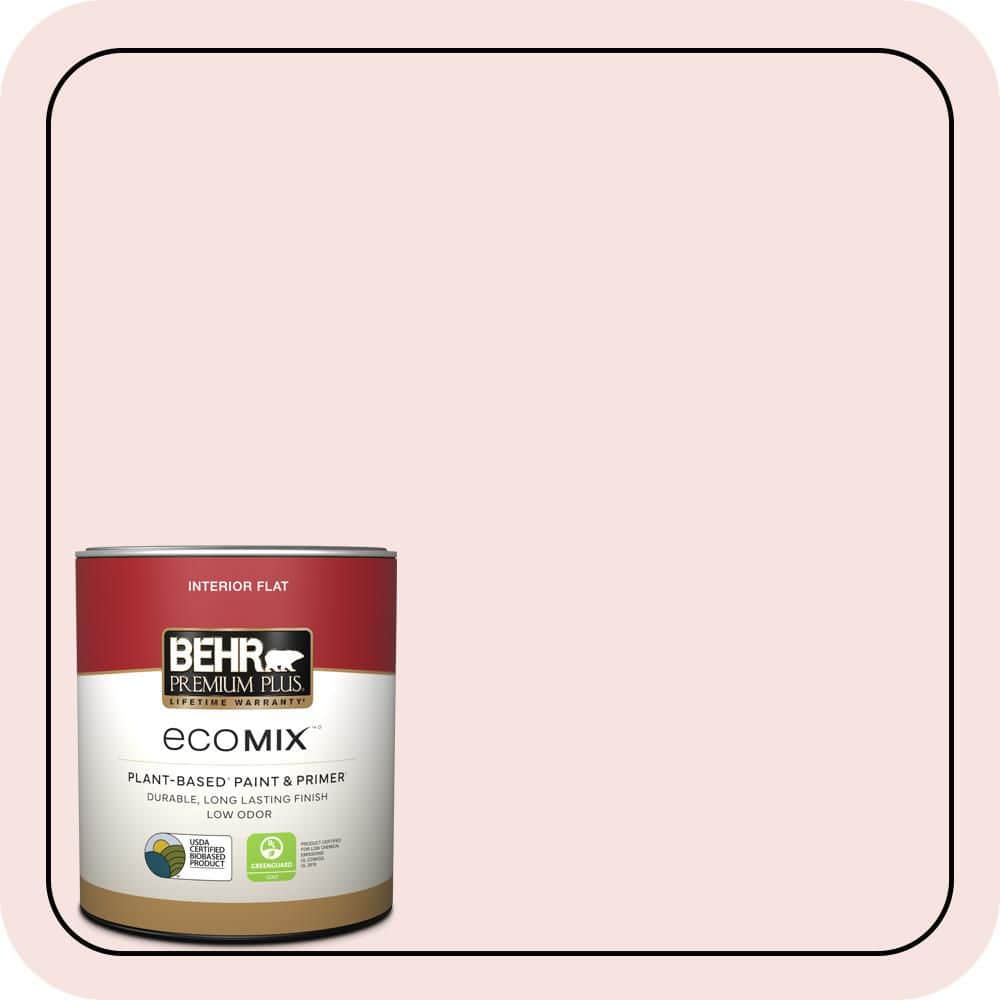 BEHR PREMIUM PLUS 1 qt. #RD-W02 Candy Floss Flat EcoMix Plant-Based ...