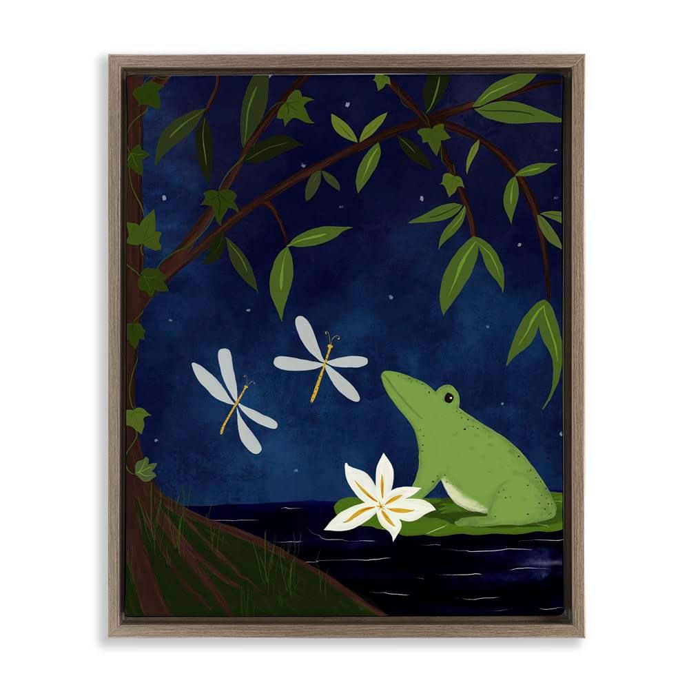 Stupell Industries Frog in Night Forest by Michelle Ingari Designs ...