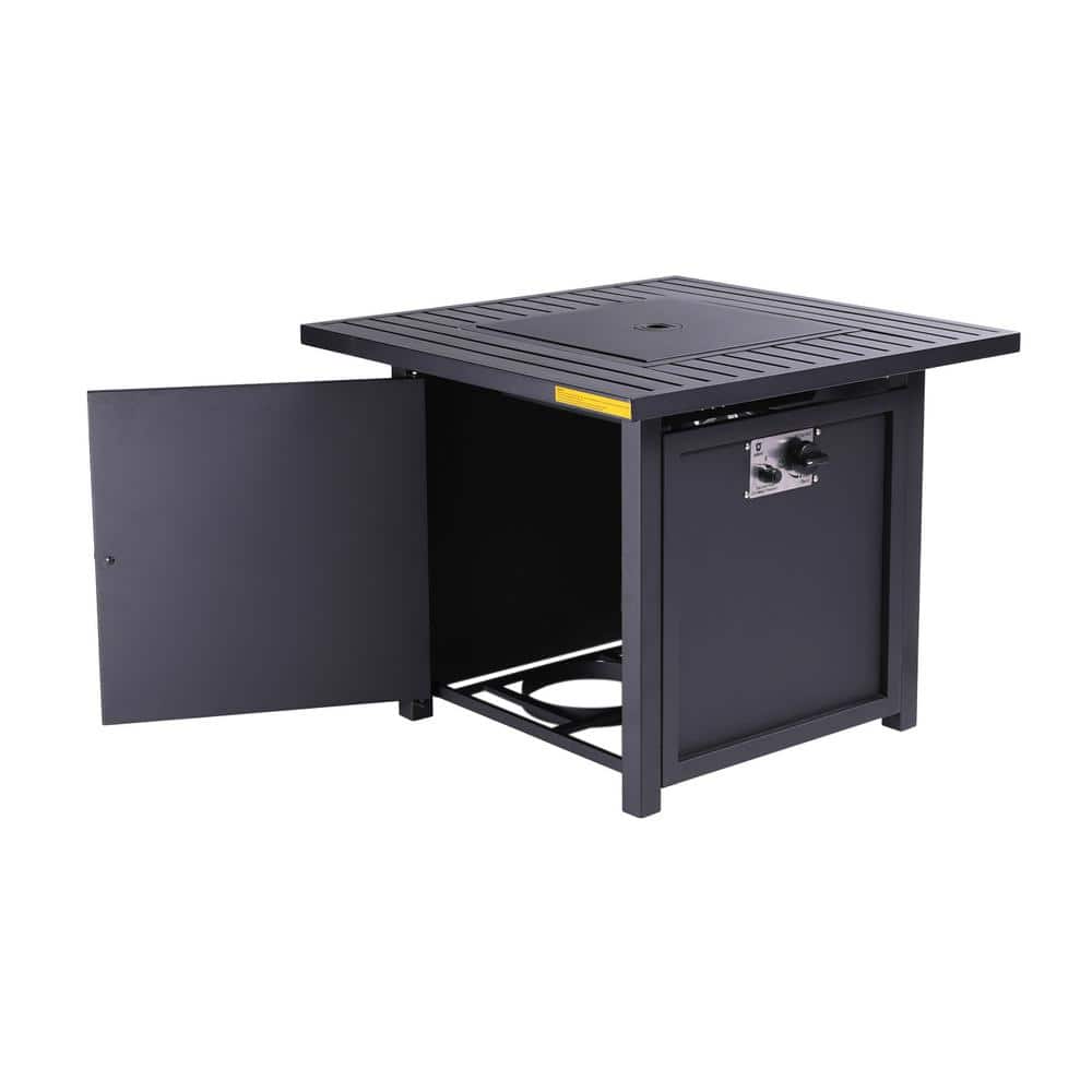 AOPSPS Upland 30 in. Slat Top Gas Fire Pit Table UI-GFT-31269-BK - The ...