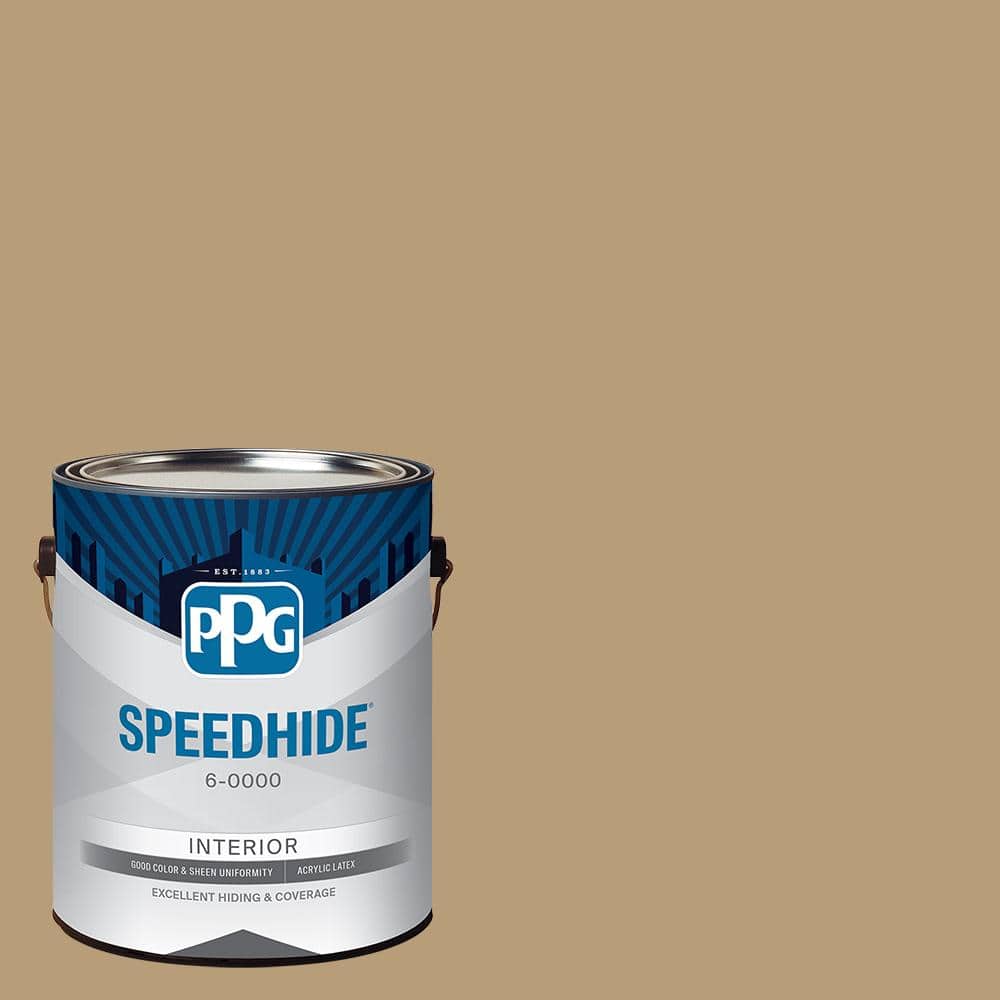 SPEEDHIDE 1 gal. PPG1086-5 Earthy Ocher Satin Interior Paint PPG1086 ...