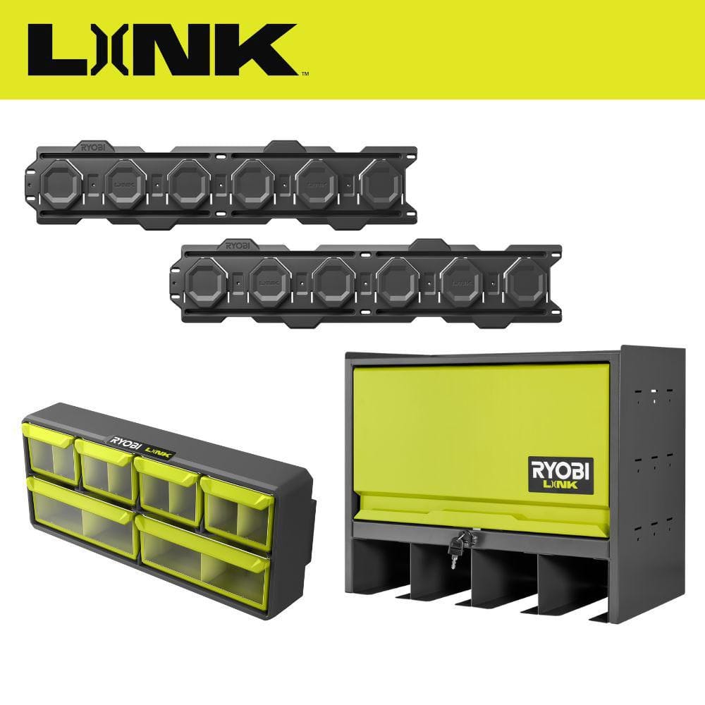 RYOBI LINK Steel Lockable Tool Organizer Cabinet, Wall Rails (2-Pack ...