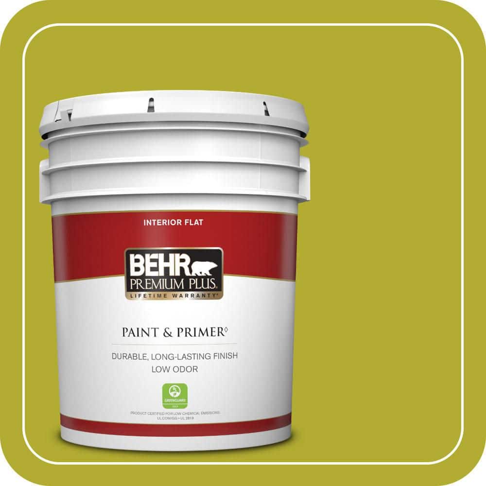 BEHR PREMIUM PLUS 5 gal. #P340-6 Green Neon Flat Low Odor Interior ...