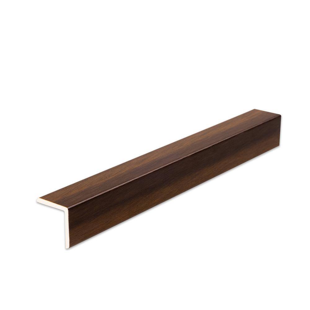 1 in. x 1 in. x 8.5 ft Easy DIY Install Walnut WPC Corner Edges for ...
