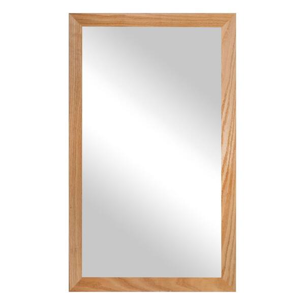 Rayne Mirrors 2 in. Natural Frame (30 in. W x 17 in. H) Oak Hardwood ...