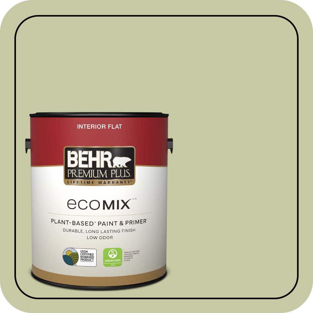 BEHR PREMIUM PLUS 1 gal. #M350-3 Sap Green Flat EcoMix Plant-Based ...