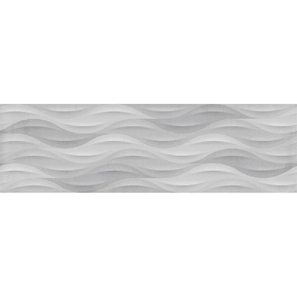 Apollo Tile Ripple 11.7 in. x 39.2 in. Gray Ceramic Matte Floor and ...