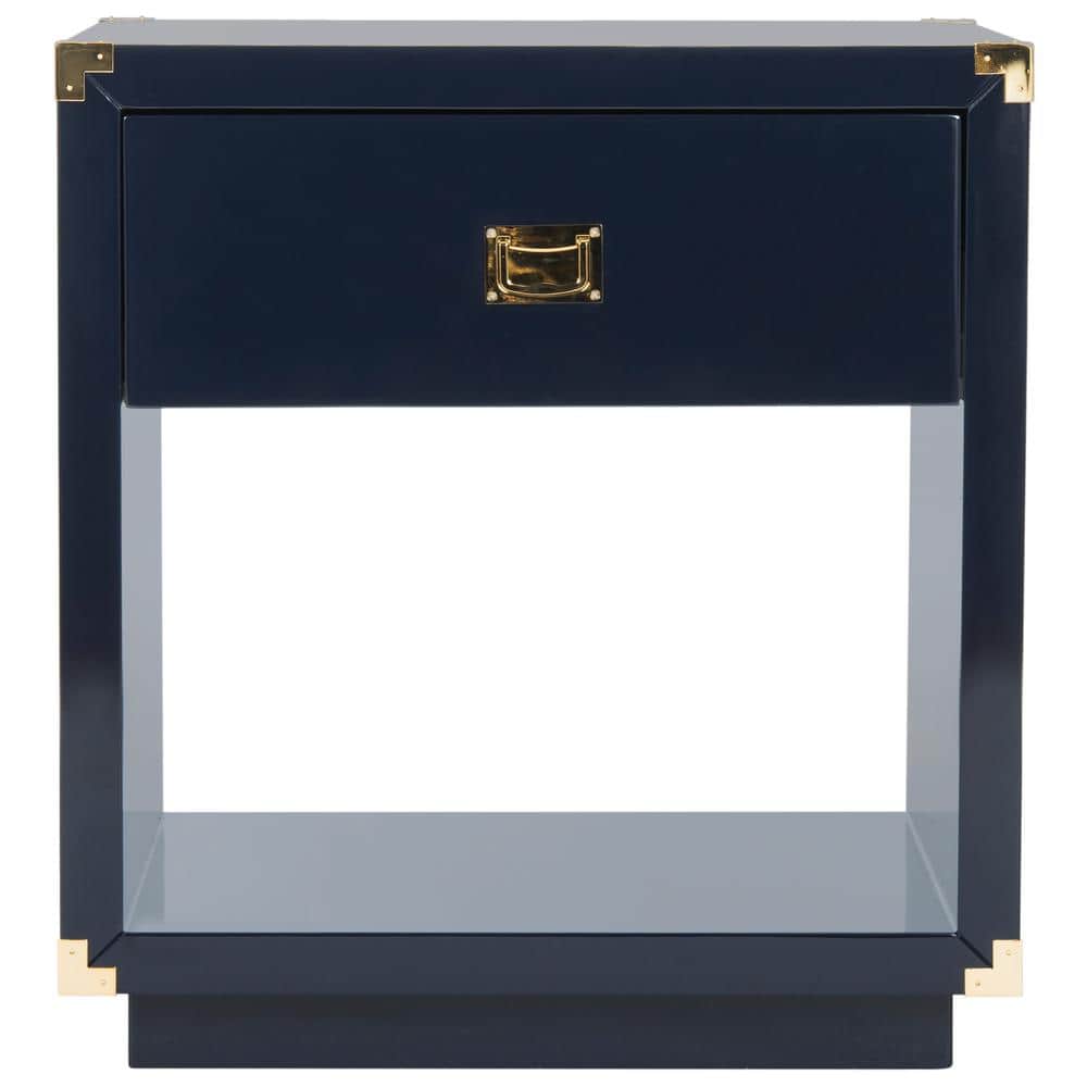 SAFAVIEH Lella 24 in. Navy Rectangle Wood End Table SFV3512C - The Home ...