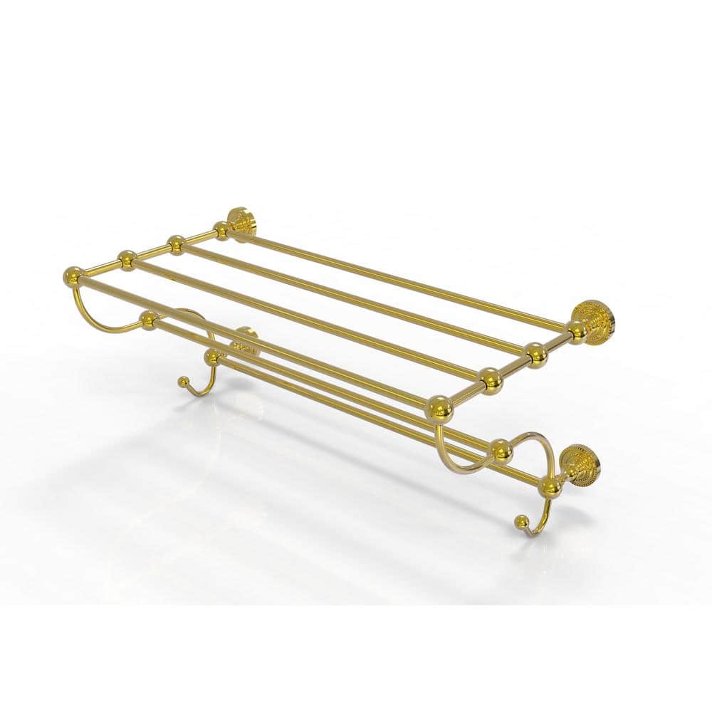 Allied Brass Dottingham 24 in. Train Rack Towel Shelf in Unlacquered ...