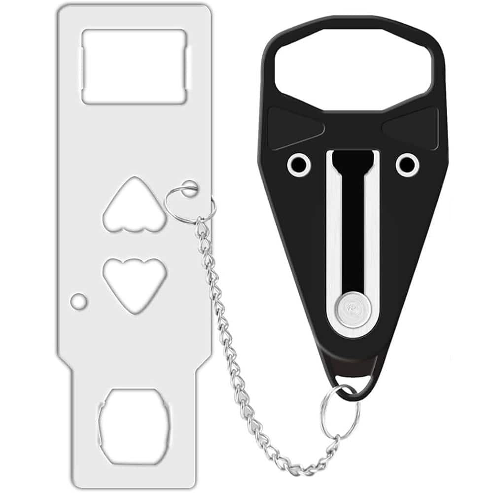 WINSOON Portable Door Lock Black Home Security Door Lock Travel ...