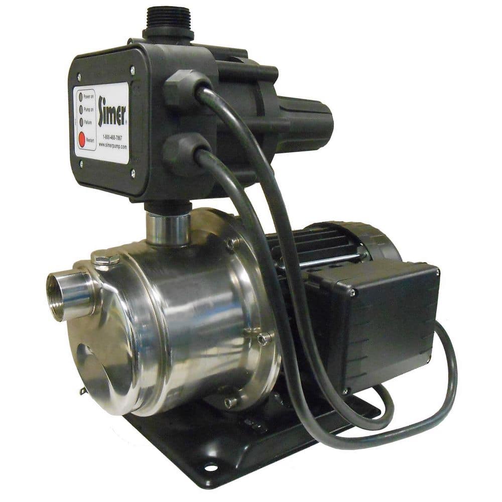 Simer 3/4 HP 1440 gph Stainless Steel Booster Pump 4027441 - The Home Depot