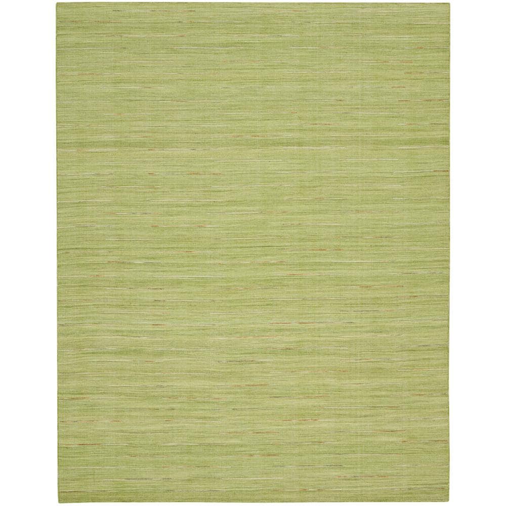 Nourison Interweave Green 8 ft. x 10 ft. Solid Ombre Geometric Modern ...