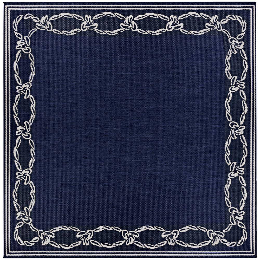 Couristan Recife Rope Knot Ivory-Indigo 8 ft. x 8 ft. Square Indoor ...