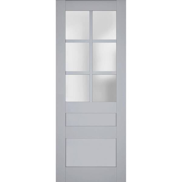 Sartodoors 18 in. x 20 in. Solid Wood Frosted glass White Interior Door ...
