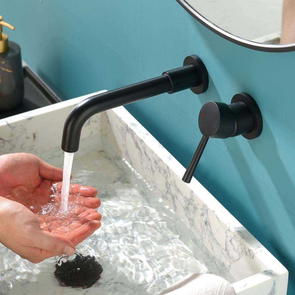 Staykiwi Single Handle Wall Mounted Faucet in Matte Black SKGYBF7-MB ...