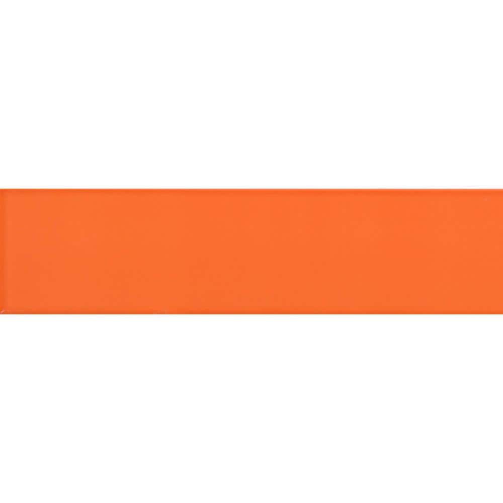 EMSER TILE Catch Orange 3 in. x 12 in. Glossy Ceramic Wall Tile (12.15 ...