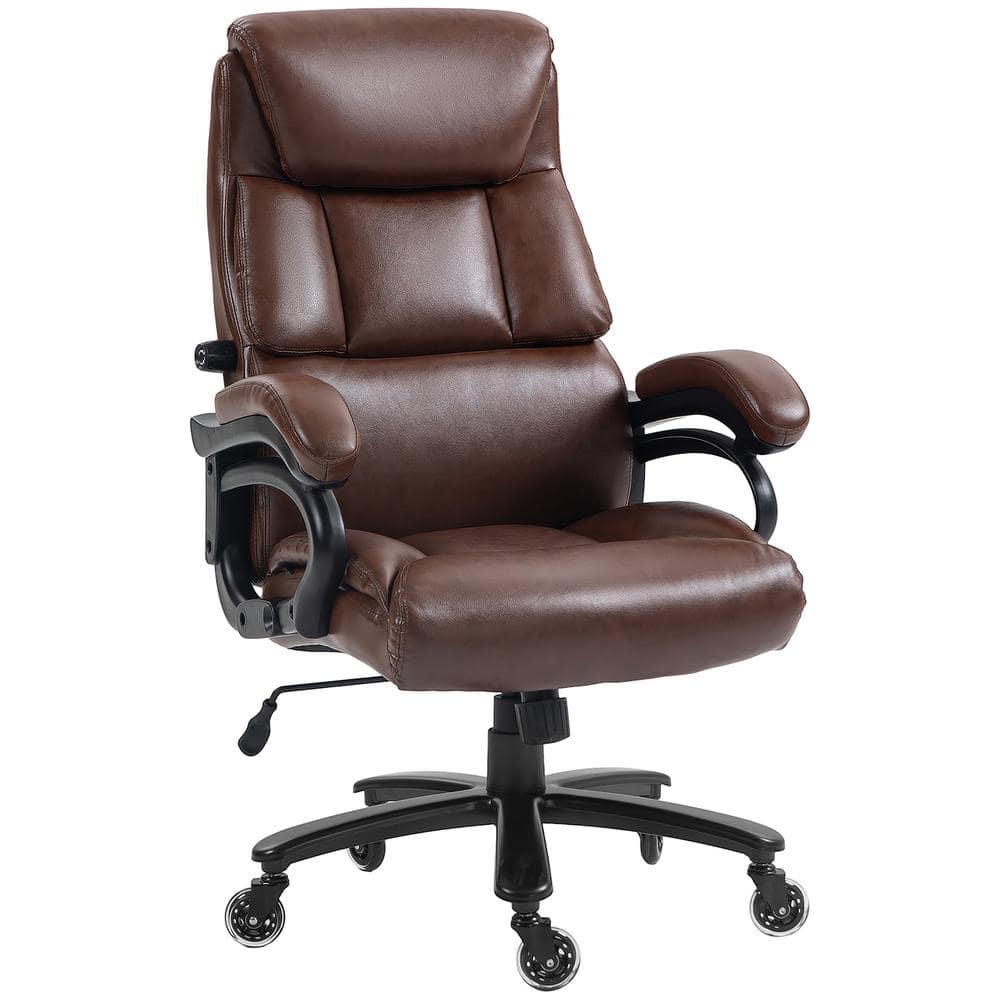 Vinsetto Leather Adjustable Height Ergonomic Executive Office Chair in ...