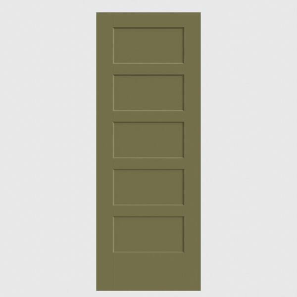 Masonite 28 in. x 80 in. 5-Panel Bayshore Single Bore Hollow Core Truly ...