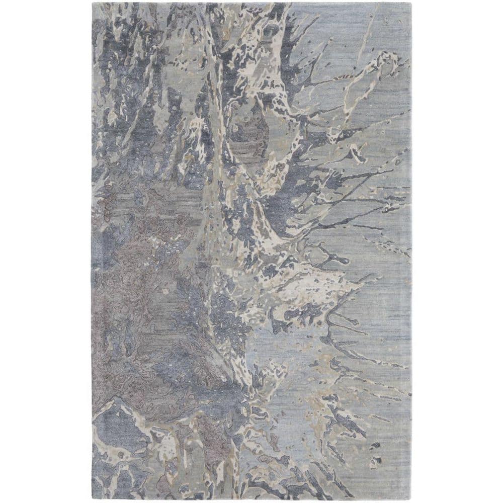 HomeRoots 2 ft. x 3 ft. Ivory, Taupe, Green Abstract Area Rug ...