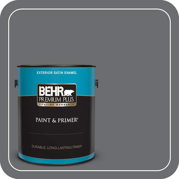 BEHR PREMIUM PLUS 1 gal. #770F-5 Dark Ash Satin Enamel Exterior Paint ...