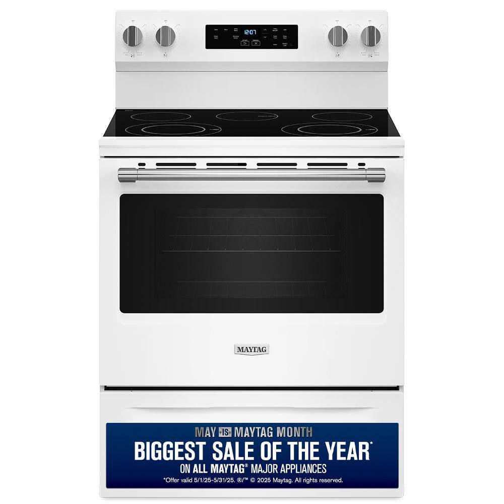 Maytag 30 in. 5 Element Freestanding Electric Range in White with ...