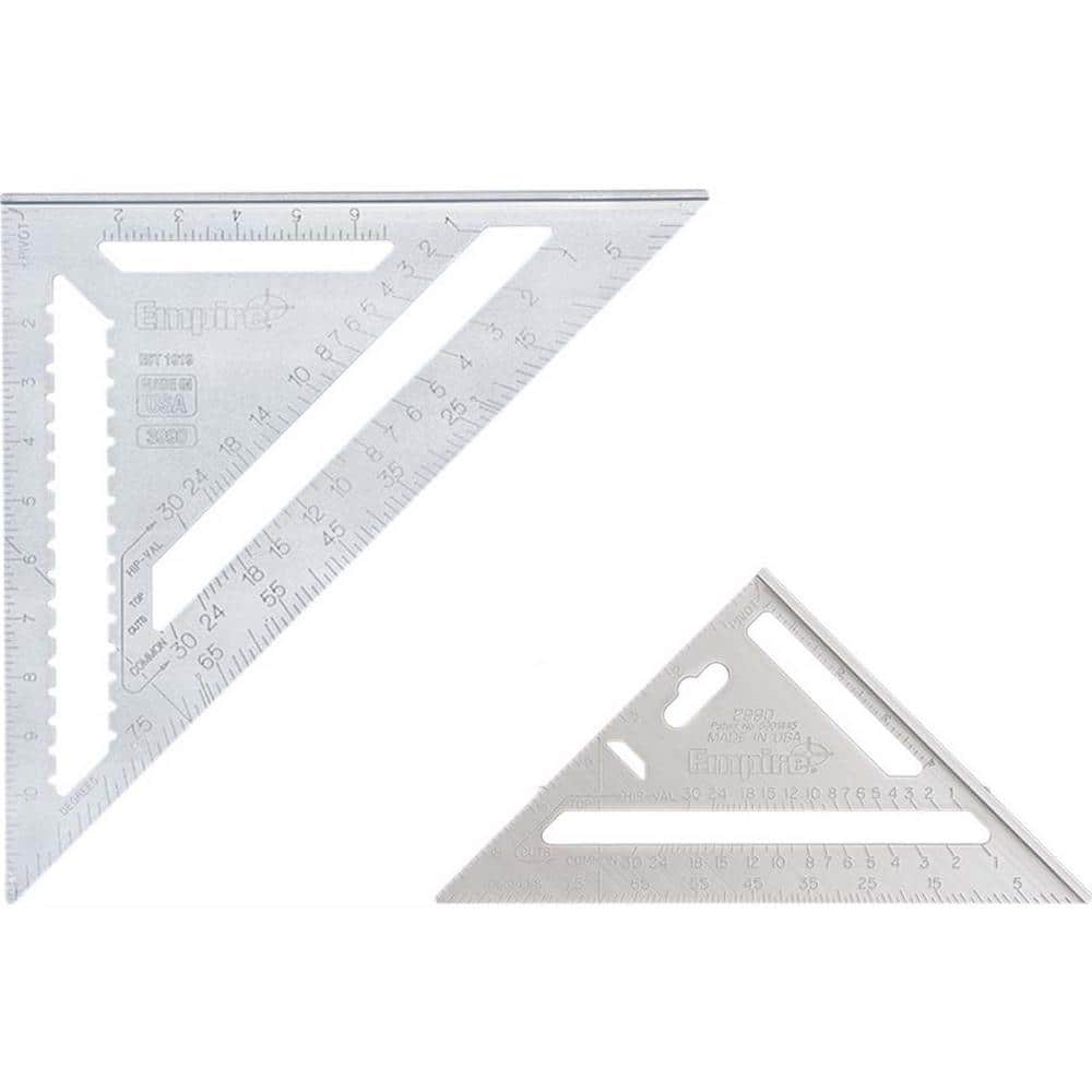 Empire 7 in. and 12 in. Aluminum Rafter Square Set 3990P - The Home Depot