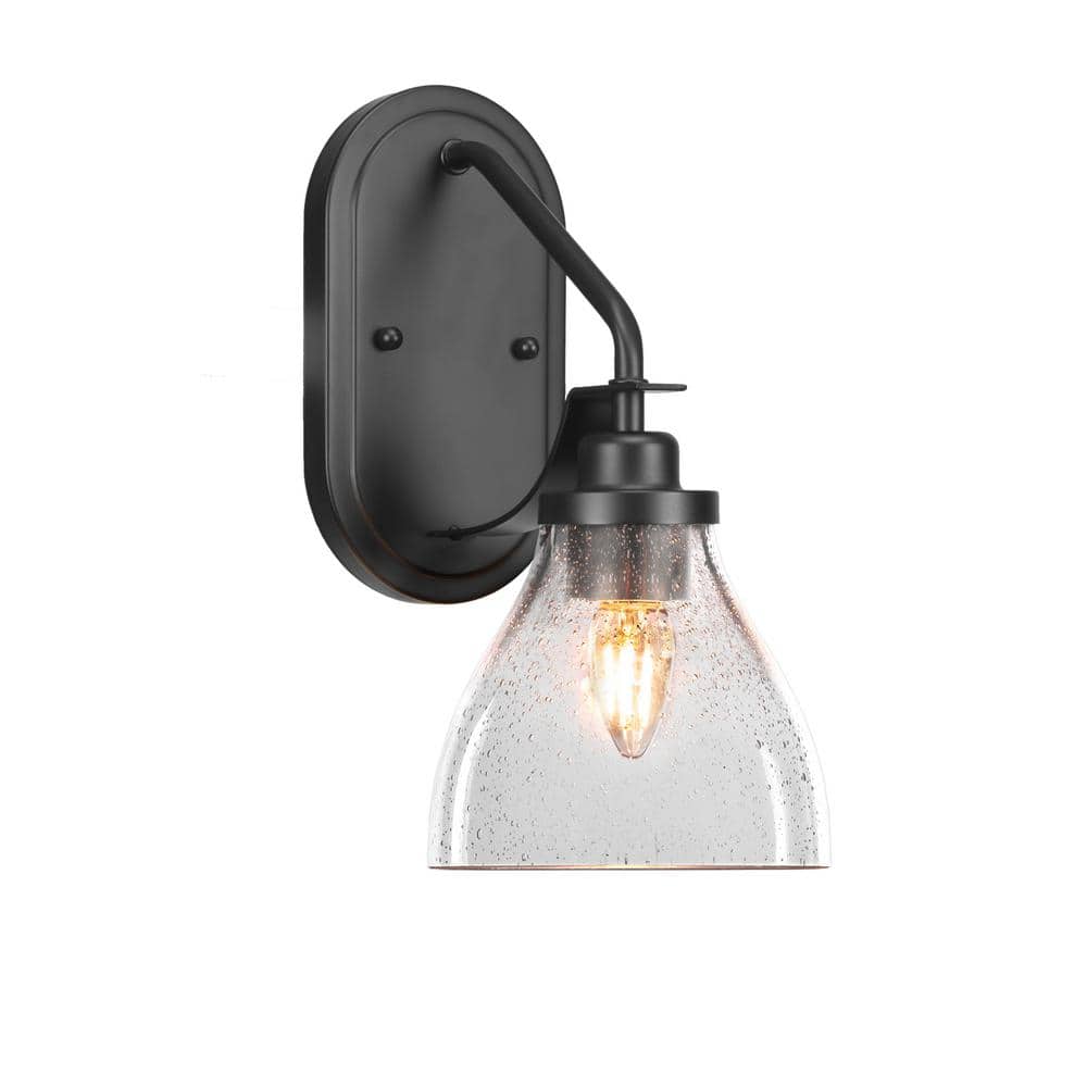 Monroe 1-Light Matte Black Wall Sconce 2R611MB4760 - The Home Depot