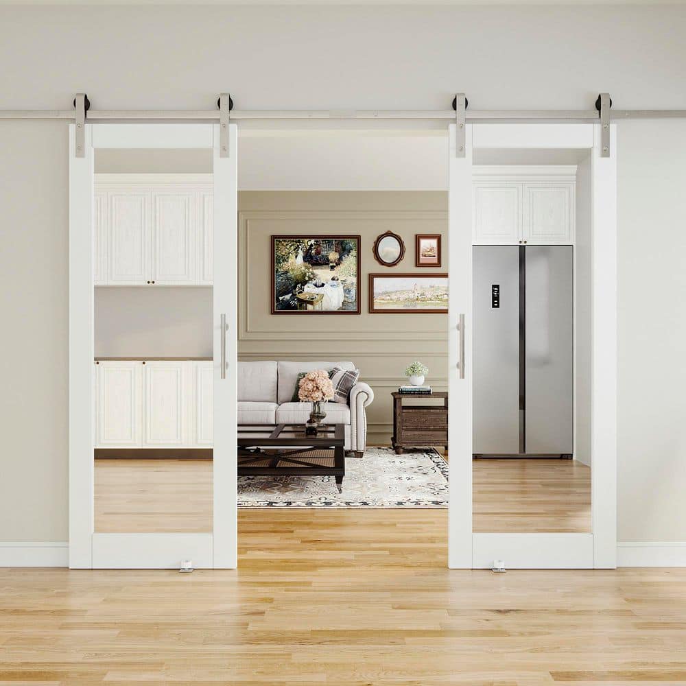 Reviews for EH PUERTA 60 in. x 80 in. 1-Lite Mirrored Glass White ...