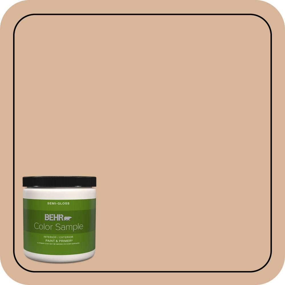 BEHR PREMIUM PLUS 8 oz. #ECC-40-1 Canewood Semi-Gloss Interior/Exterior ...