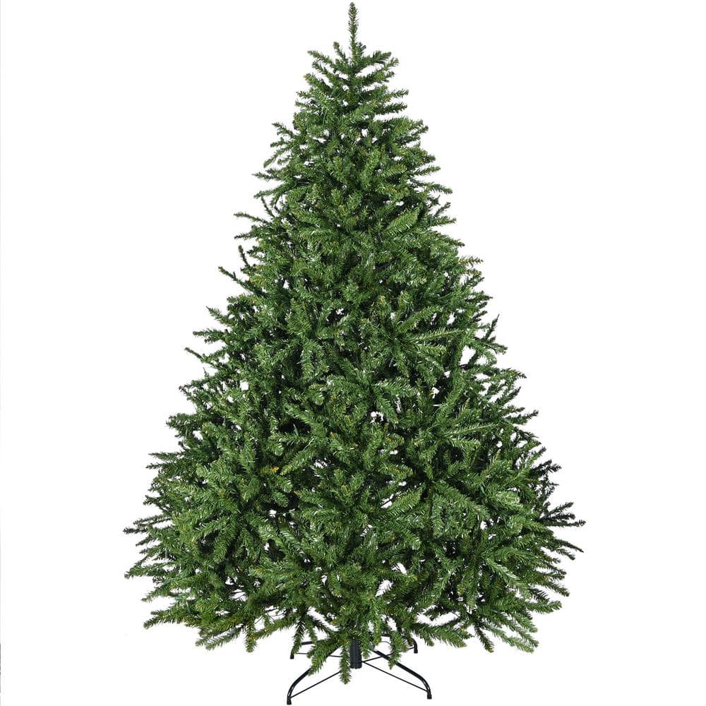 HOMEFUN 7 ft. Green Pre-Lit LED Fir Spruce Artificial Christmas Tree ...