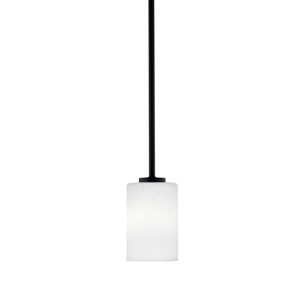 Cottonwood 100-Watt 1-Light Black Shaded Pendant Light Mini Pendant ...