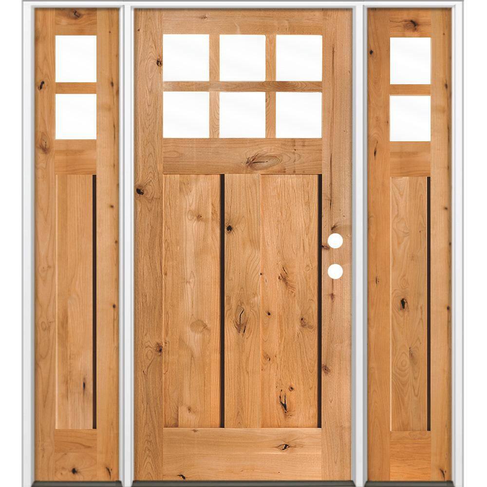 Krosswood Doors 60 in. x 80 in. Knotty Alder Left-Hand/Inswing 6 Lite ...