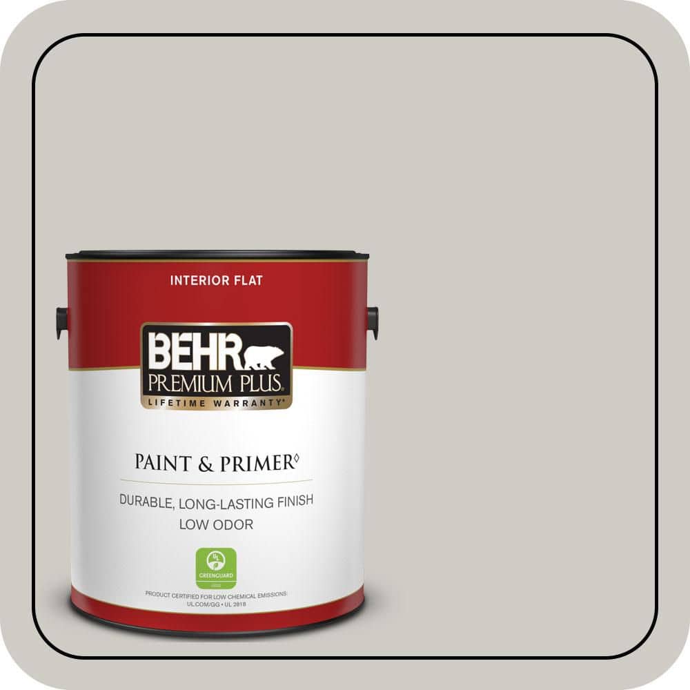 BEHR PREMIUM PLUS 1 gal. #PPU26-10 Chic Gray Flat Low Odor Interior ...