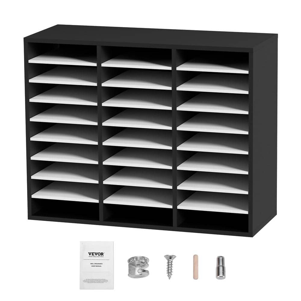 VEVOR 27-Compartments Wood Literature Organizer, Adjustable Shelves ...