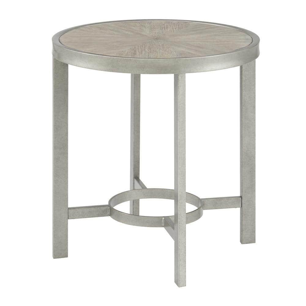 Martin Svensson Home Corfu 25-Inch Wide White Oak Top Round Wood End ...