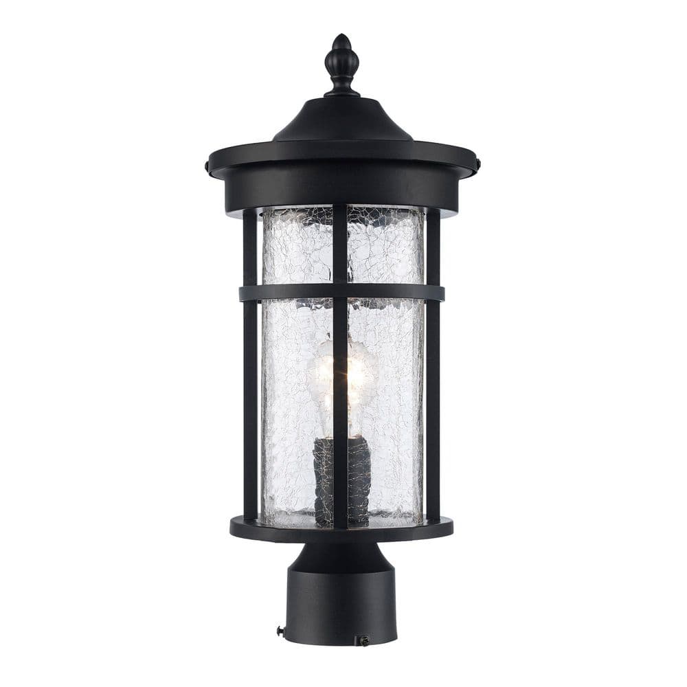 Bel Air Lighting Avalon 14.25 in. 1-Light Black Metal Hardwired Outdoor ...