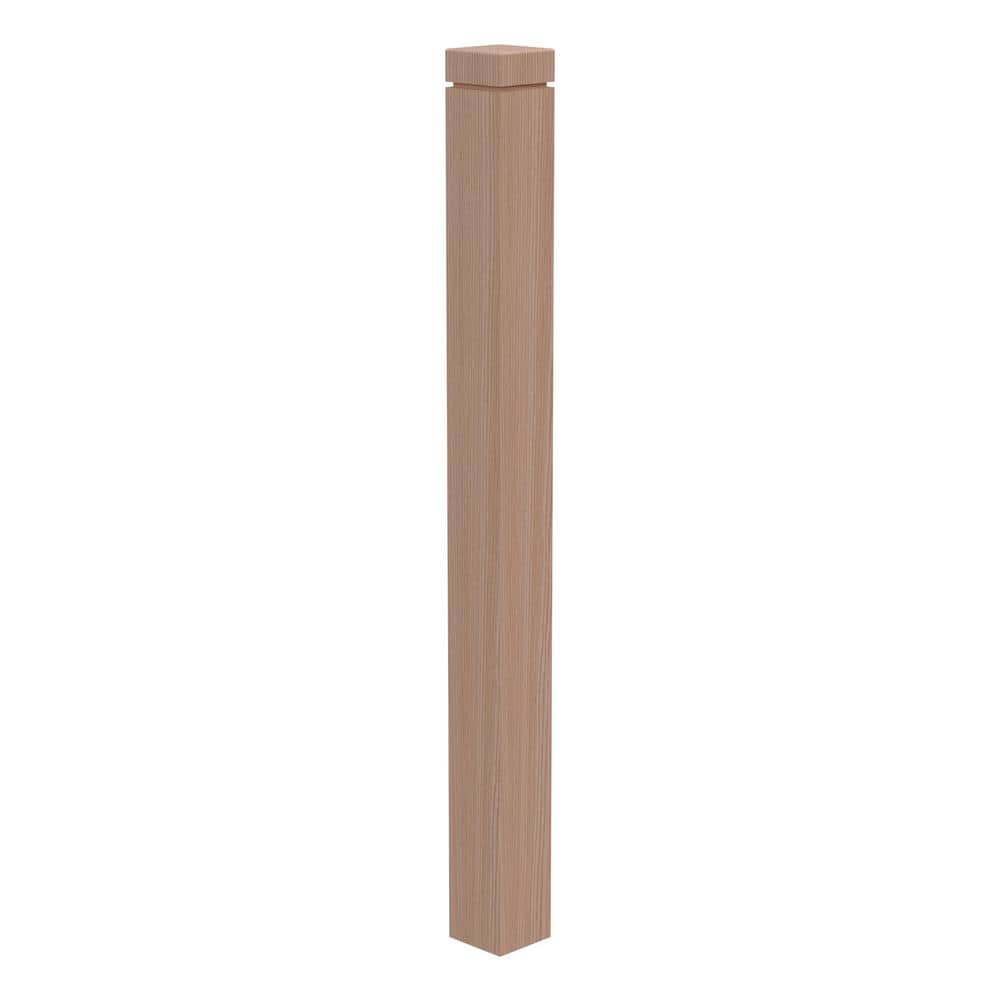EVERMARK Stair Parts 58 in. x 3-1/2 in. Unfinished Red Oak 4001 Square ...