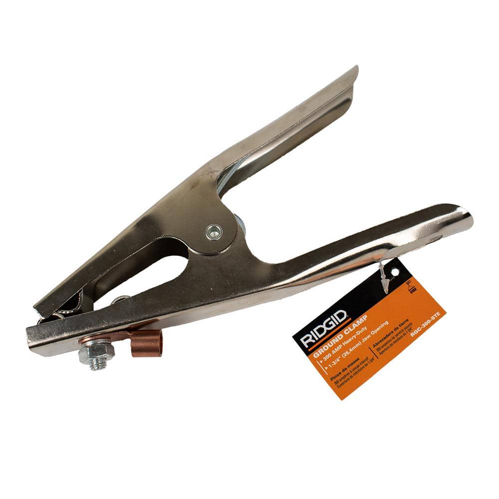 RIDGID 300 Amp Steel Ground Clamp Accepts up to #2 Welding Cable RGC ...