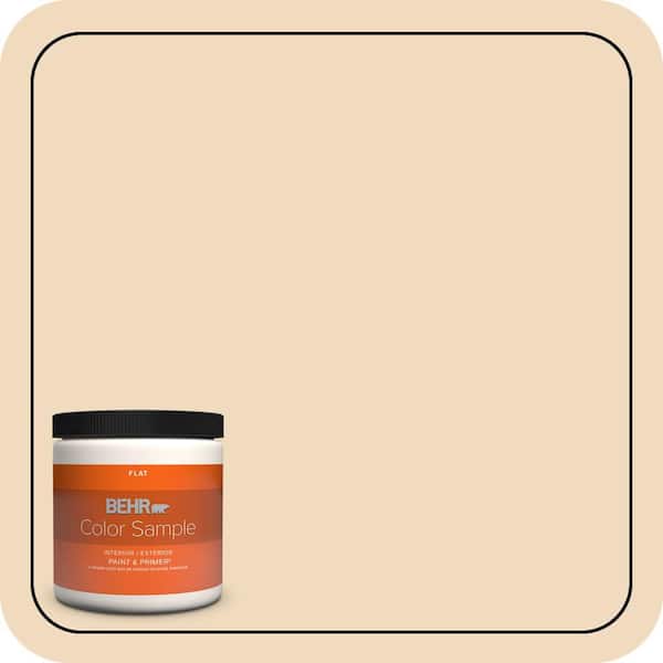 BEHR PREMIUM PLUS 8 oz. #S270-1 Frosted Toffee Flat Interior/Exterior ...