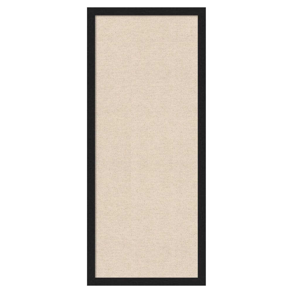 Amanti Art Natural Linen 18 in. x 42 in. Grace Brushed Metallic Black ...