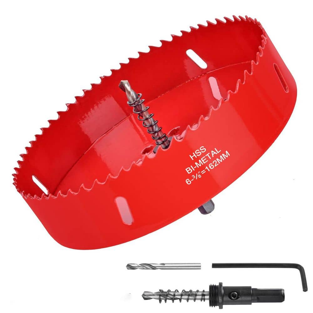 6-3/8 in. HSS Bi-Metal Hole Cutter with Pilot Drill Bit for Wood ...