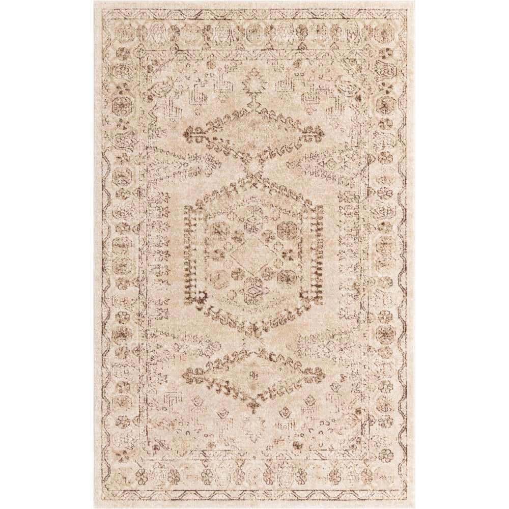 Unique Loom Utopia Larissa Beige 5' 0 x 8' 0 Area Rug 3146609 - The ...