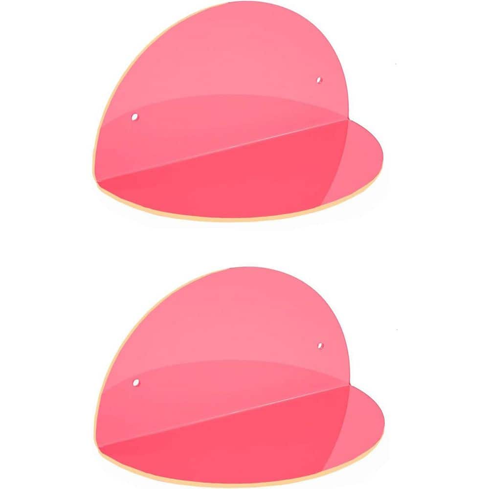 8 in. W x 4 in. D Pink Acrylic Small Floating Shelves Decorative Wall ...