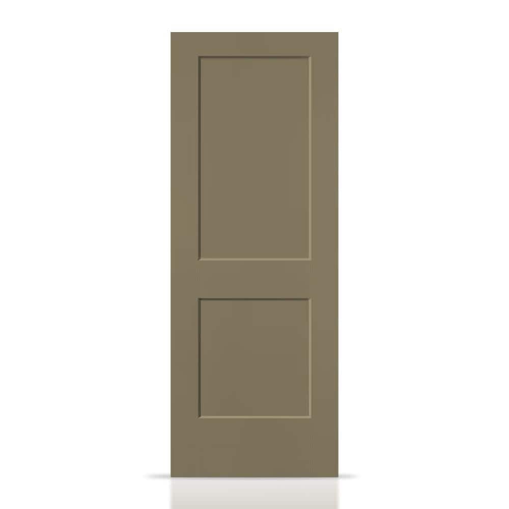 CALHOME 30 in. x 80 in. Oliver Green Painted MDF Solid Core 2 Panel ...