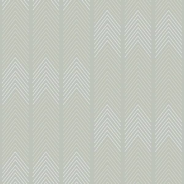 A-Street Prints Nyle Light Grey Chevron Stripes Paper Glossy Non-Pasted ...