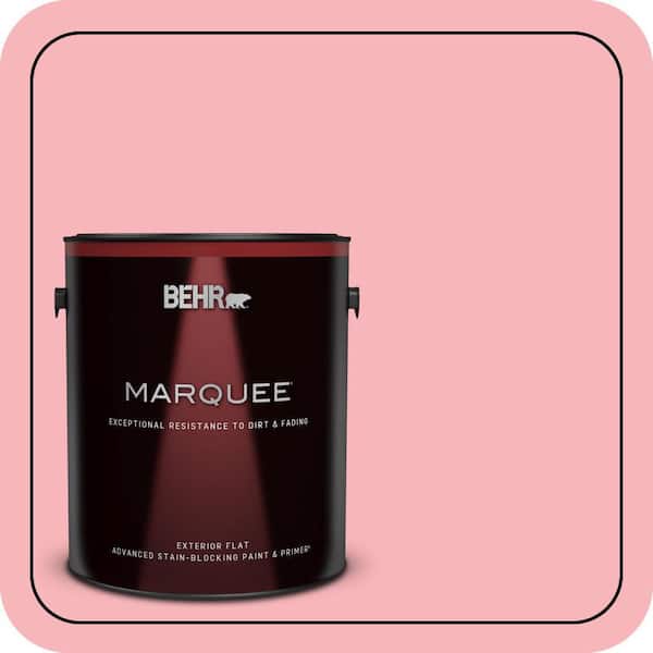 BEHR MARQUEE 1 gal. #130A-3 Ballerina Pink Flat Exterior Paint & Primer ...