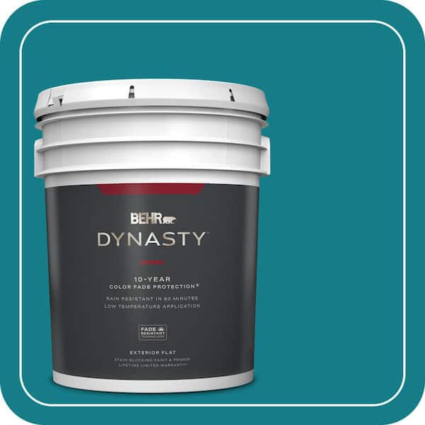 BEHR DYNASTY 5 gal. #PPU13-01 Caribe Flat Exterior Stain-Blocking Paint ...