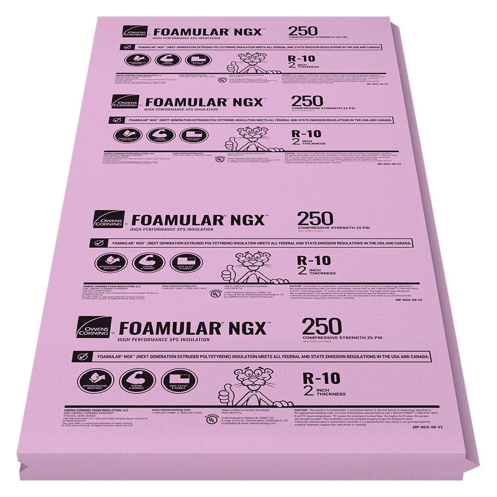 Owens Corning FOAMULAR NGX F-250 2 in. x 48 in. x 8 ft. T&G R-10 XPS ...