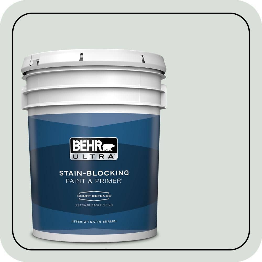 BEHR ULTRA 5 gal. #N420-1 Juniper Breeze Extra Durable Satin Enamel ...