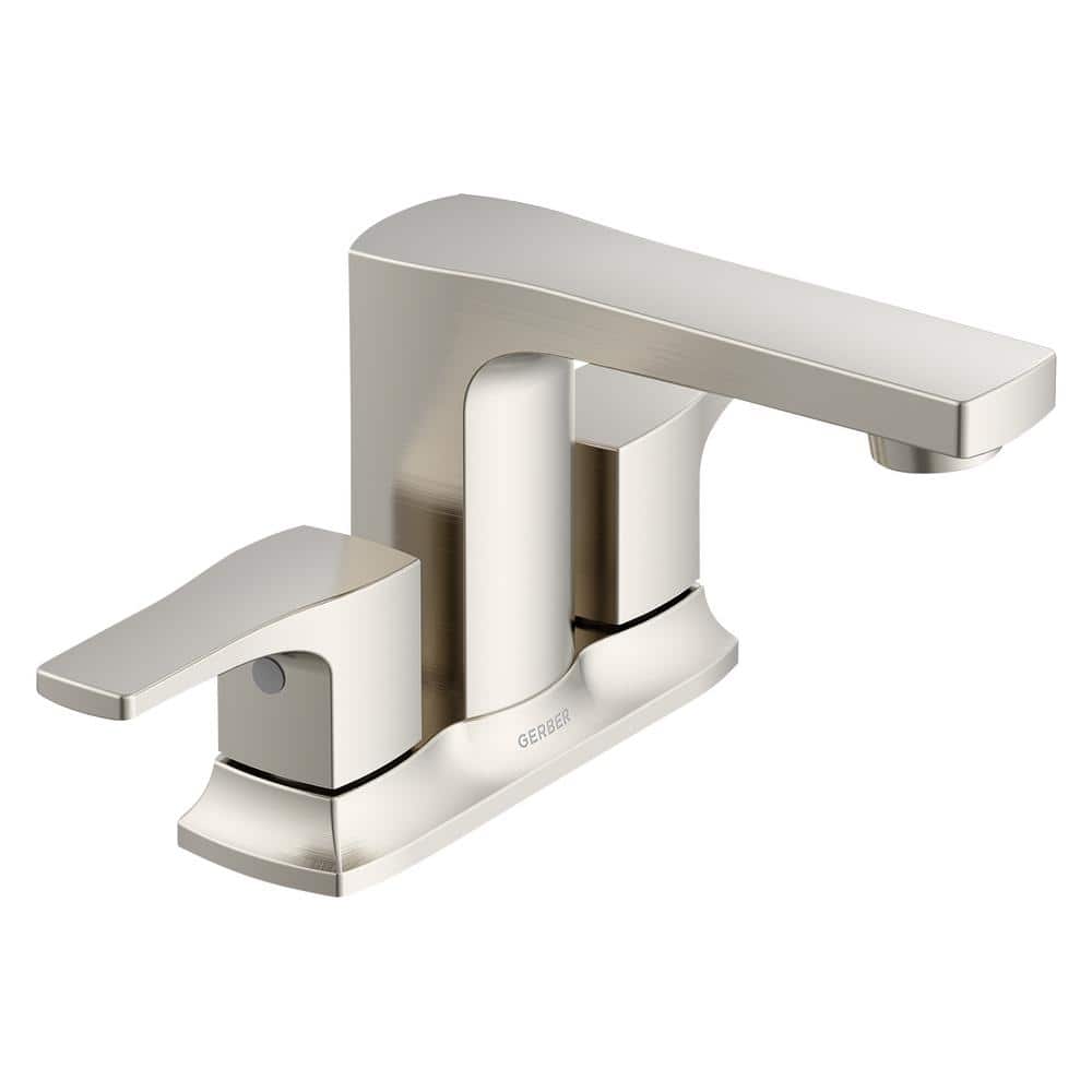 Gerber Tribune 4 in. Centerset Double Handle Bathroom Faucet with Metal ...