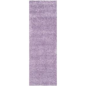 SAFAVIEH California Shag Lilac 4 ft. x 6 ft. Solid Area Rug SG151-7272 ...
